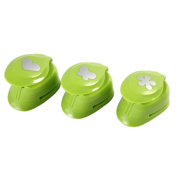 Motivstanzer 3er-Set Blume, Schmetterling und Herz, 16,99