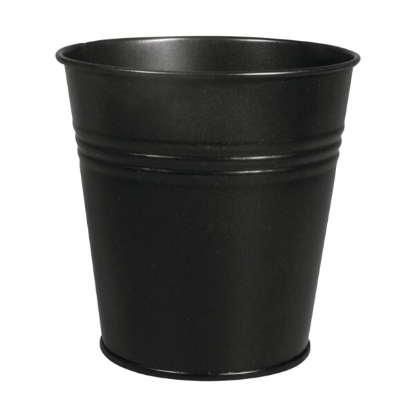 Metall Topf, 10,5cm ø, 11cm, Boden ø 7,5cm, schwarz, 4,49