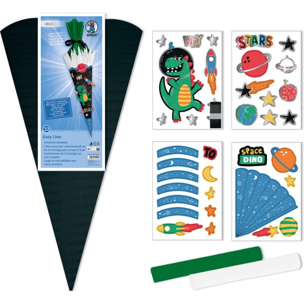 Schultüte Bastelset Easy Line Space Dino von URSUS, inkl. Schulstarte ...