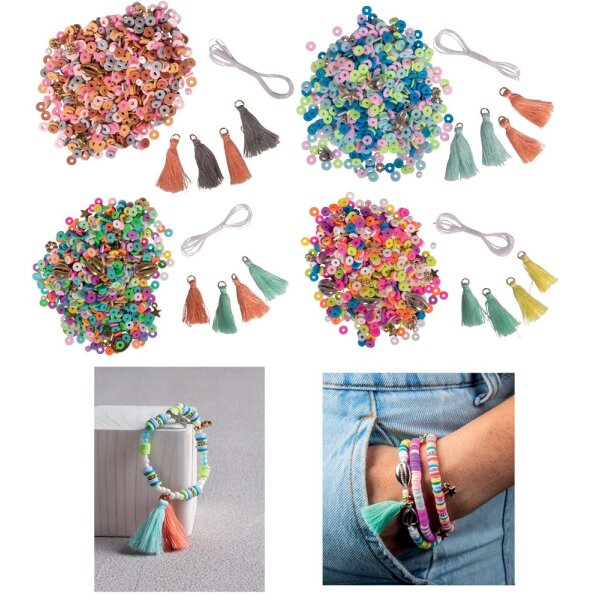 Heishi Perlen Set Einzelfarben aus Polymer Ton, 6,99